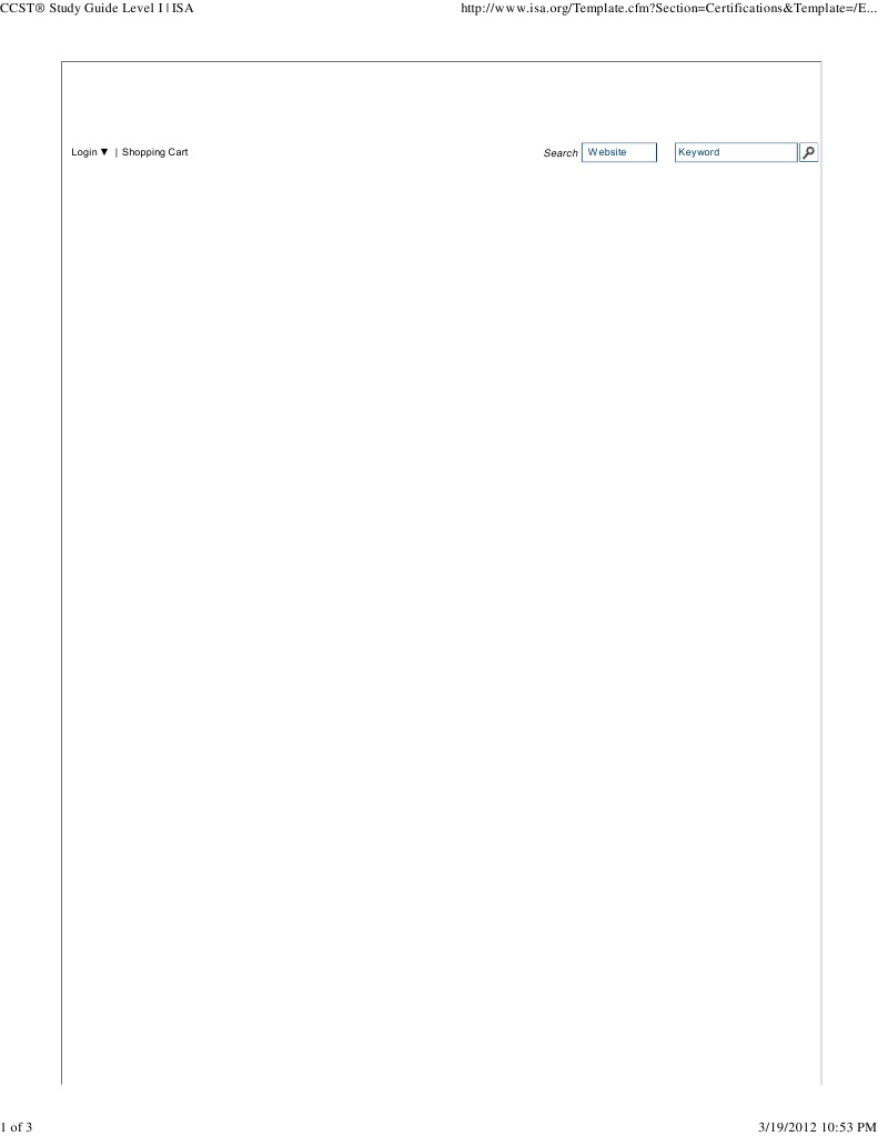 CCST® Study Guide Level I - ISA | PDF | Test (Assessment) | Business