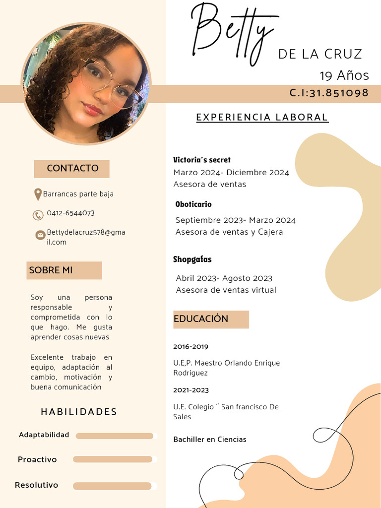 Curriculum Betty de La Cruz | PDF