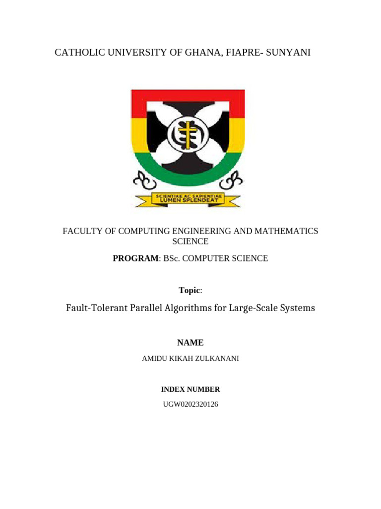 Fault Tolerant Parallel Algorithms 1 Pdf Fault Tolerance Scalability