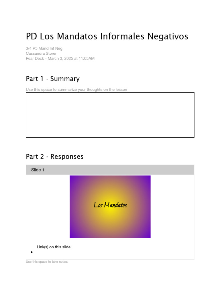 PD Los Mandatos Informales Negativos - 3_4 P5 Mand Inf Neg | PDF