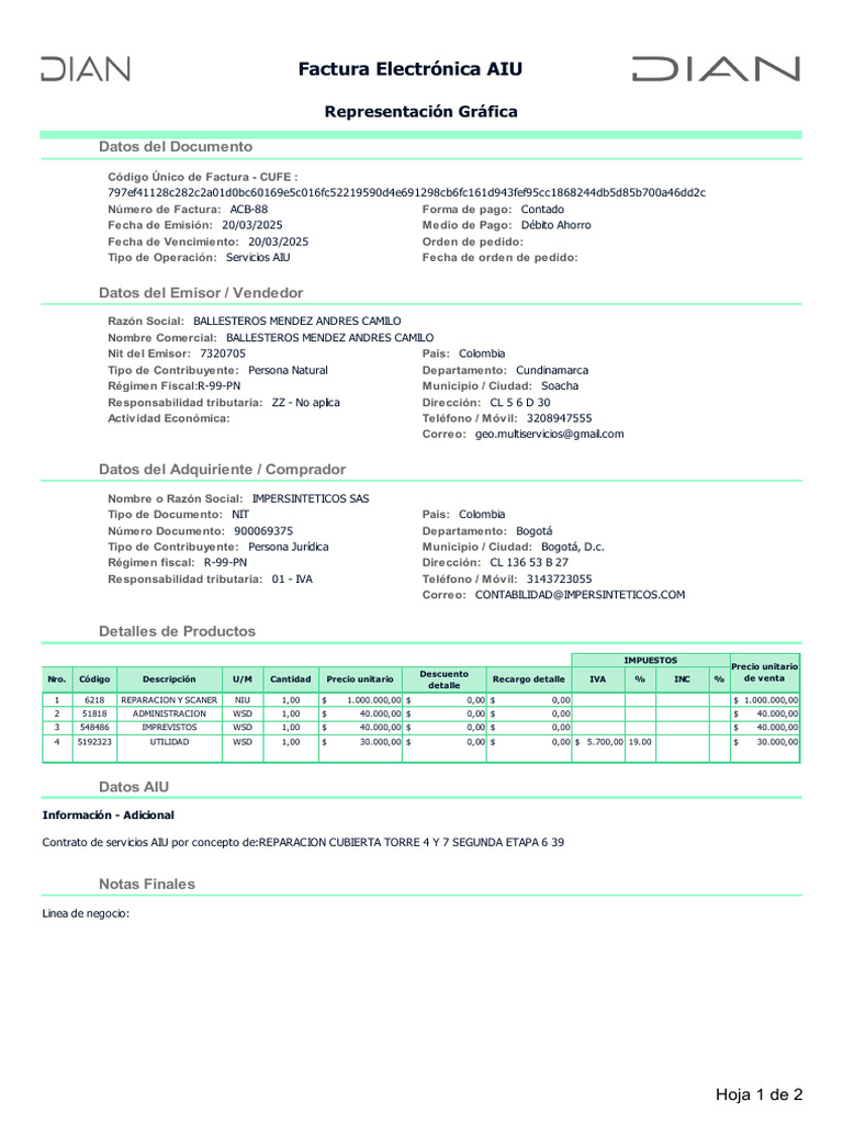 PDF 7320705 Acb88 | PDF | Factura | Pagos