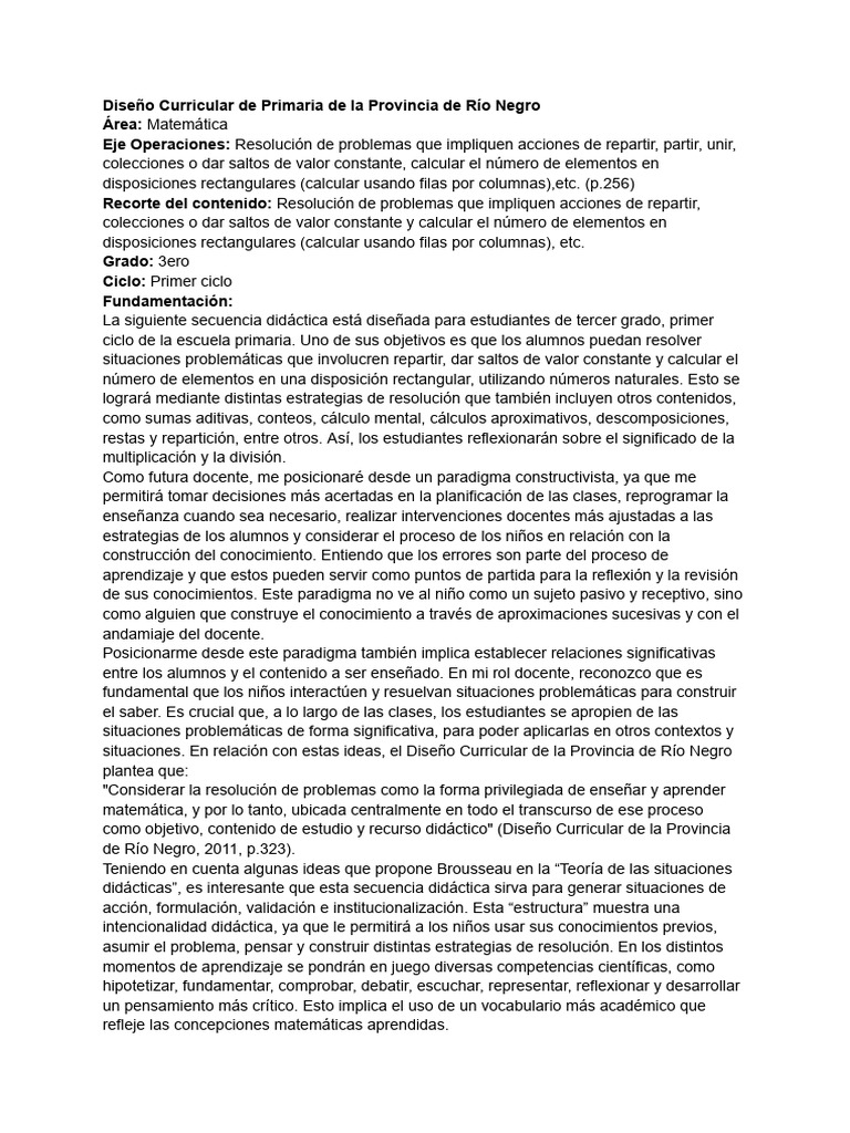 Borrador 2 - Matemática III | PDF | Plan de estudios | Enseñando