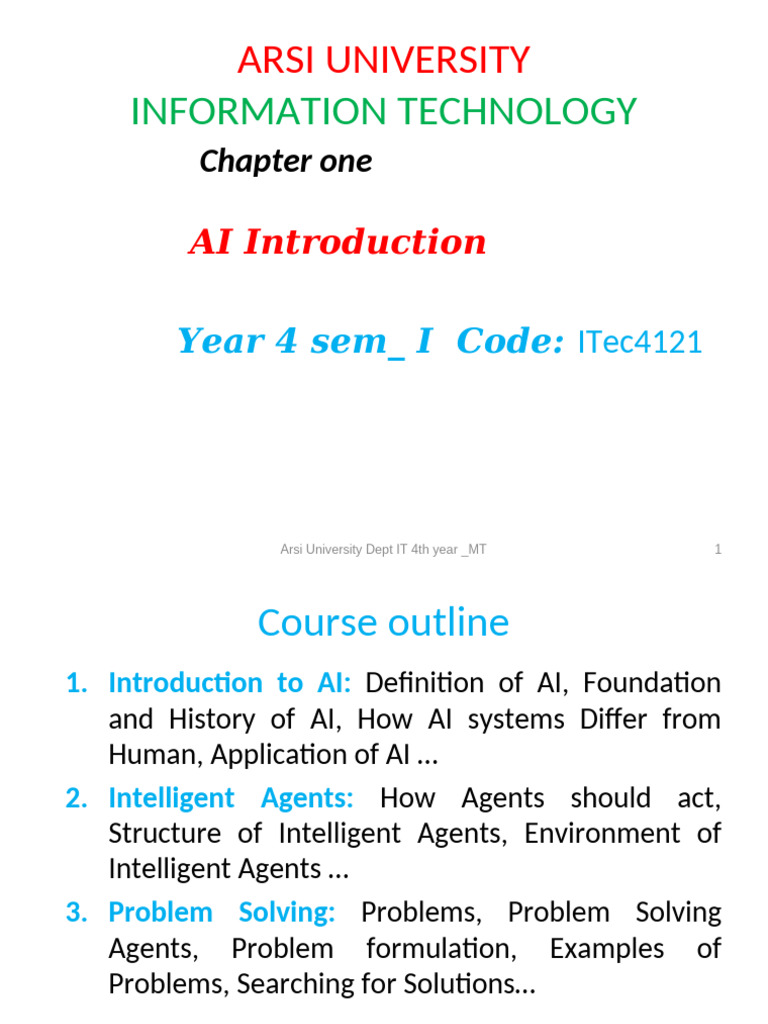 Information Technology: Arsi University | PDF | Artificial Intelligence | Intelligence (AI ...