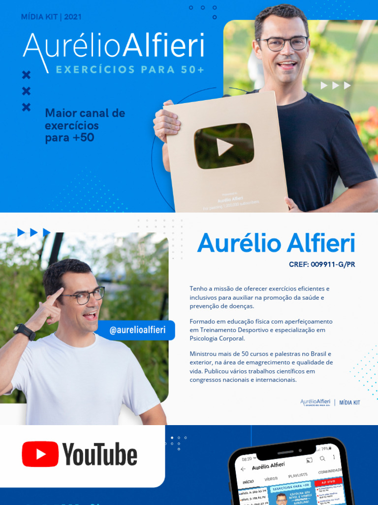 Mídia Kit Maior Canal de Exercícios para +50 Anos Do Mundo Aurélio ...