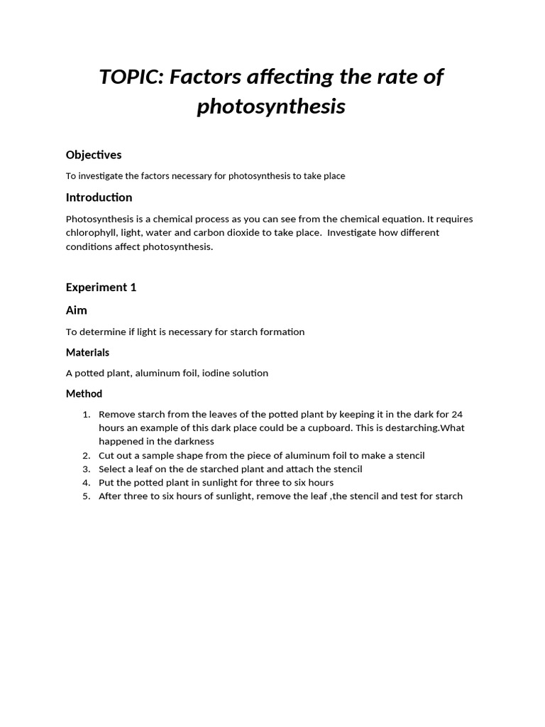 Nutrition-Factors Affecting Photosynthesis f3 | PDF | Photosynthesis ...