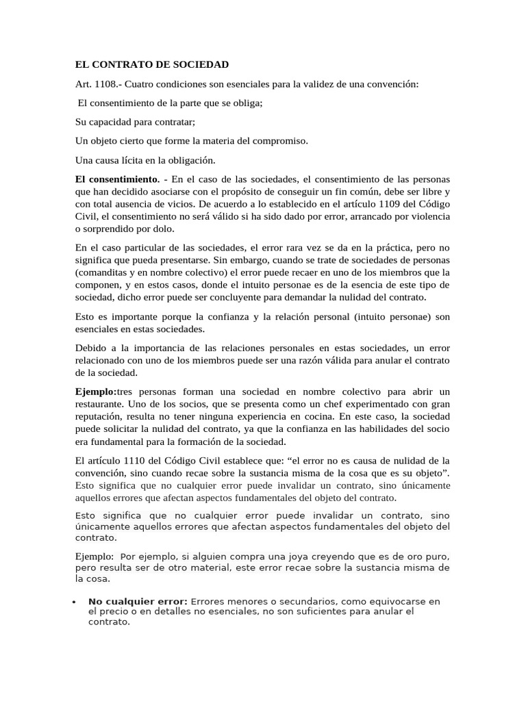 El Contrato de Sociedad | PDF | Sociedad de responsabilidad limitada | Sociedad