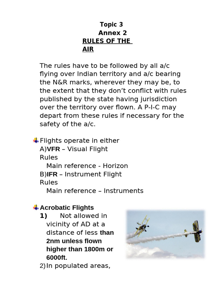 Regs Topic 3 | PDF | Instrument Flight Rules | Visual Flight Rules