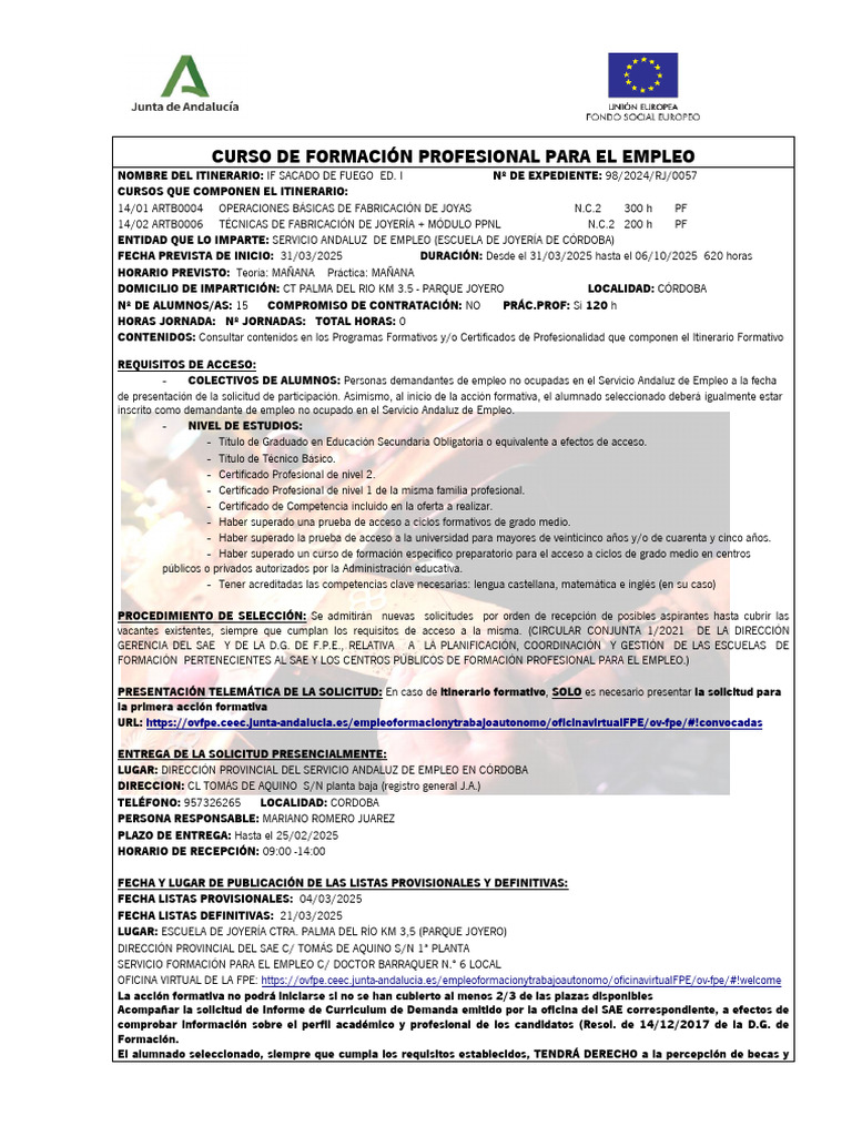 If Sacado de Fuego I Hoja Cartel | PDF | Educación vocacional