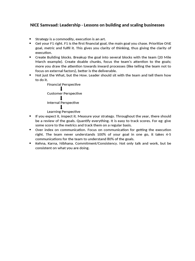 Lessons On Building and Scaling Businesses | PDF