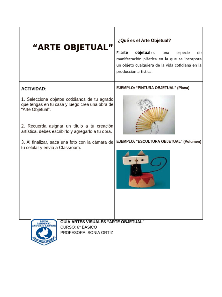 Guia Arte Objetual 10-08 | PDF