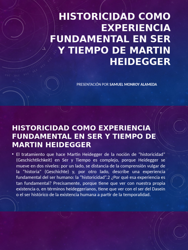 Historicidad Como Experiencia Fundamental en Ser y Tiempo | PDF