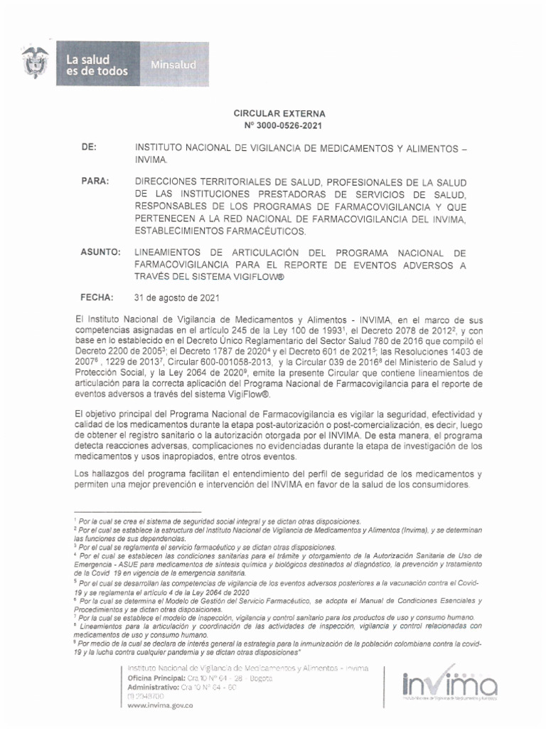 Circular Externa 3000-0526-2021 | PDF