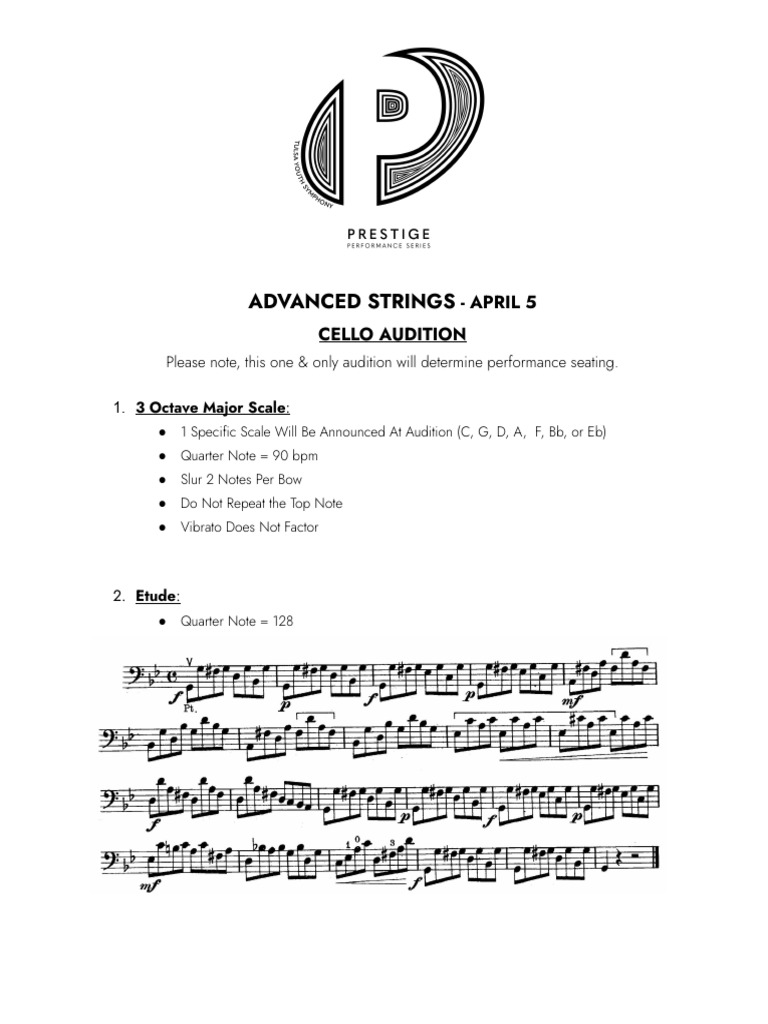 2025 Advanced CELLO Audition | PDF