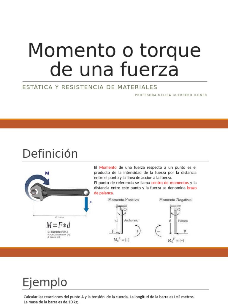 Momento o Torque de Una Fuerza | PDF
