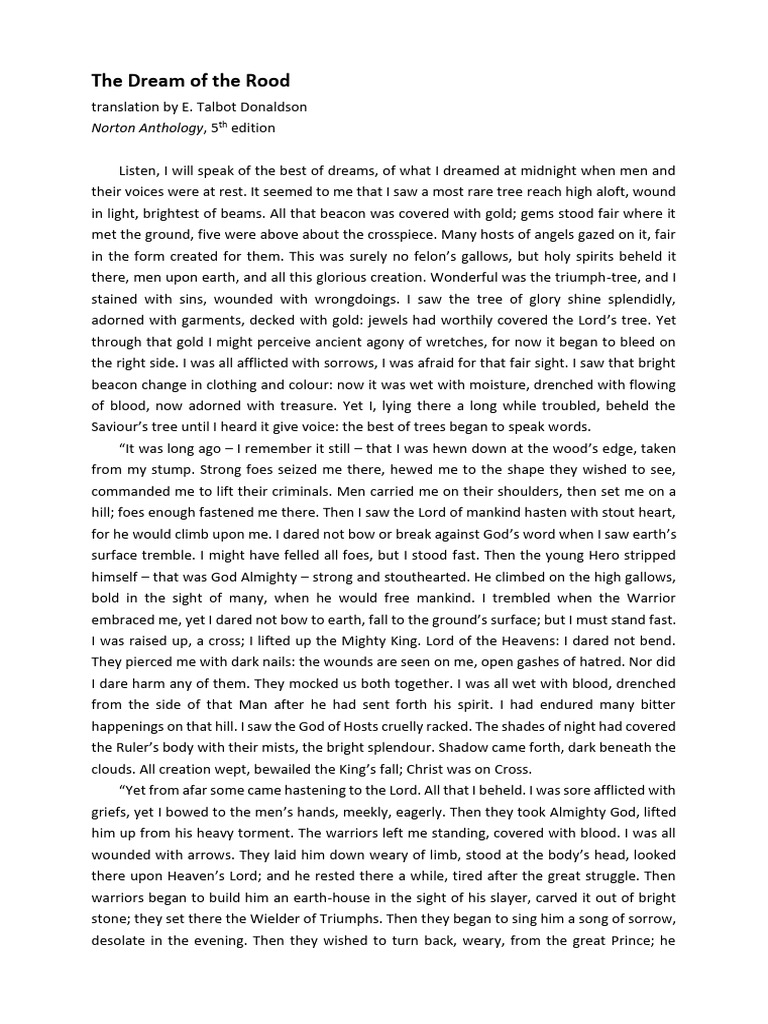 The Dream of The Rood | PDF | Glory (Religion) | Heaven
