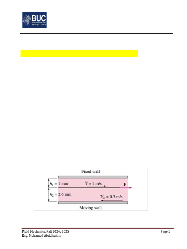 Assignment1 - Fluid Mechanics | PDF