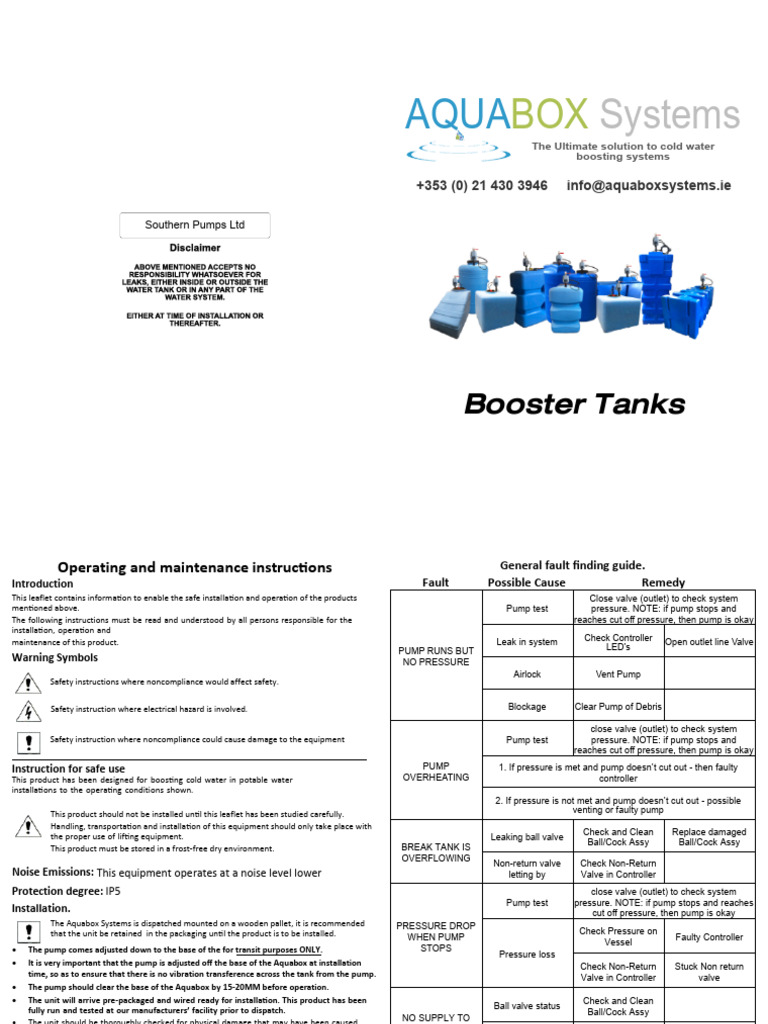Aquabox Systems Manual 2023 | PDF | Valve | Fuse (Electrical)