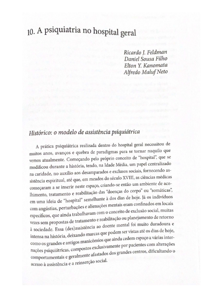 A Psiquiatria No Hospital Geral | PDF