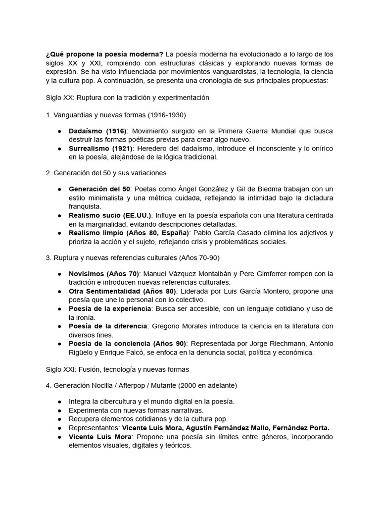 Propuestas de la poesía moderna | PDF | Poesía | Vanguardia