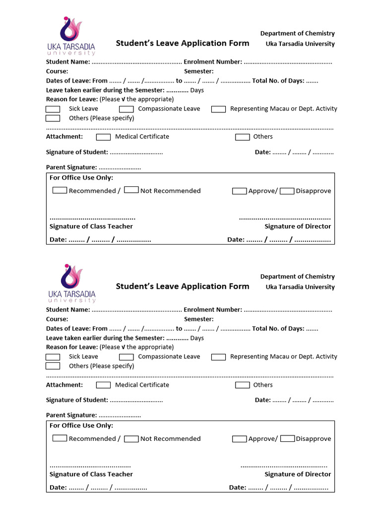 Student Leave Application | PDF