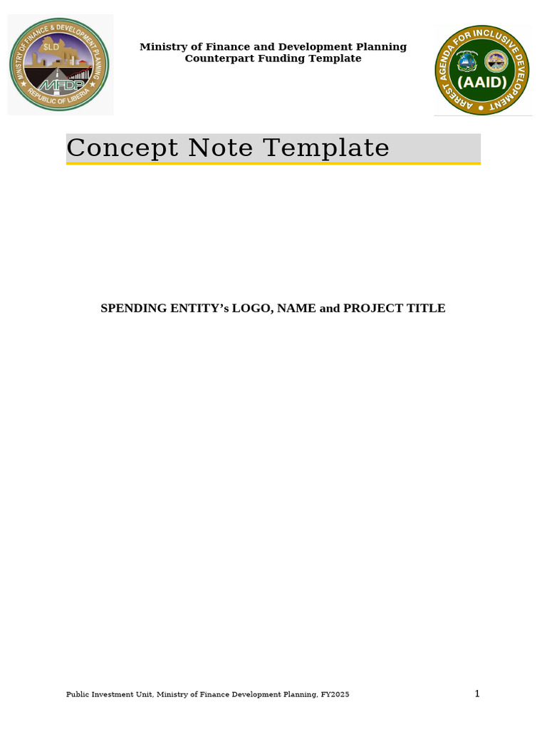 Concept Note Template | PDF | Government Spending | Economies