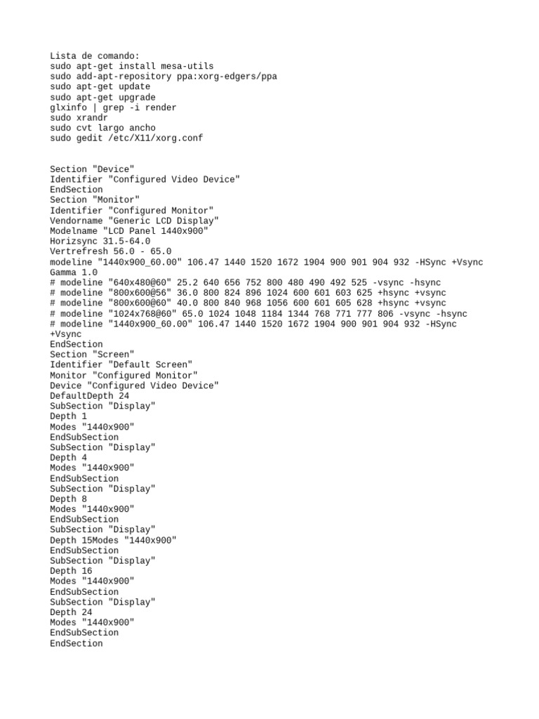 Lista de comando | PDF