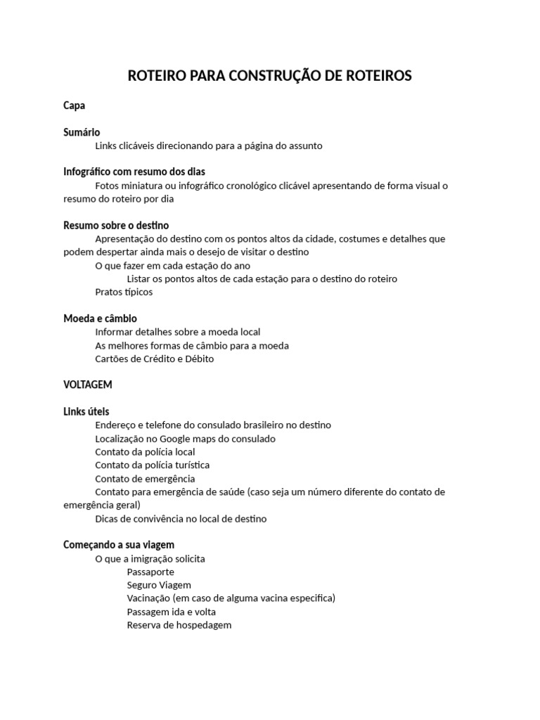 Roteiro para Construção de Roteiros | PDF