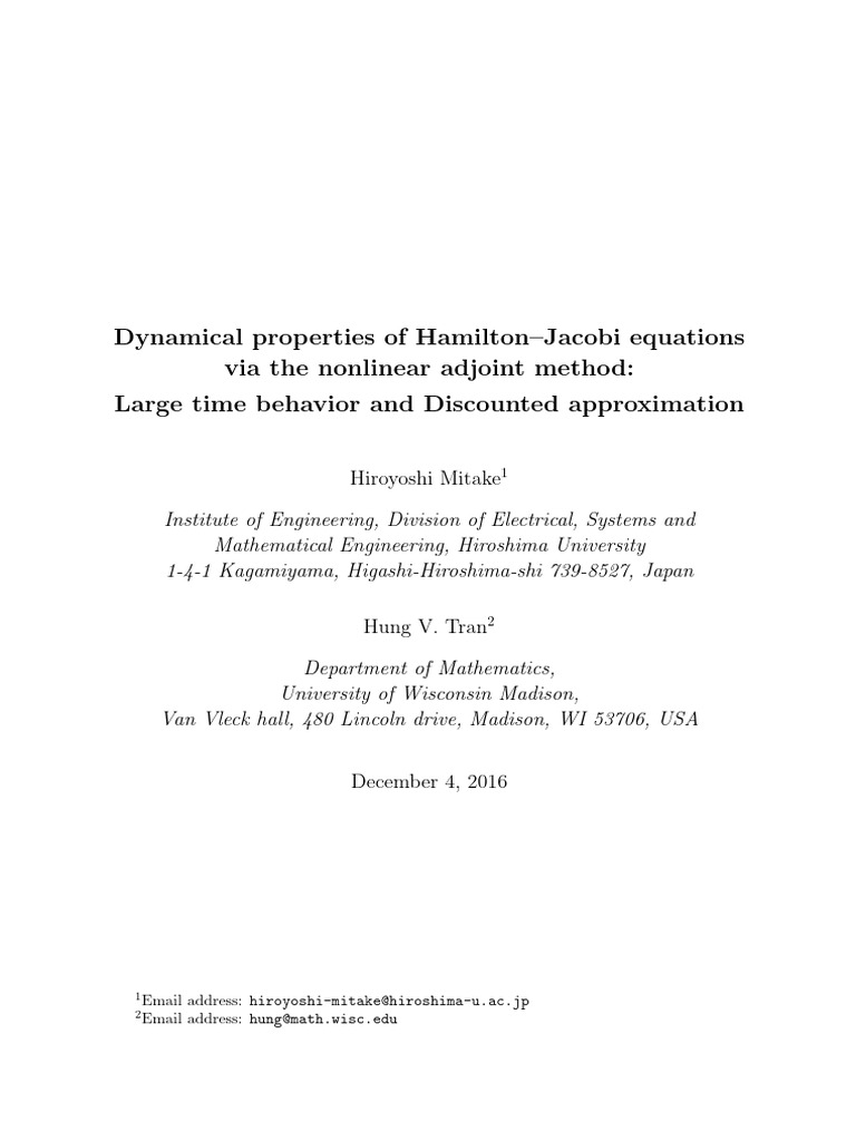 Dynamical Properties of Hamilton-Jacobi Equations Via The Nonlinear ...