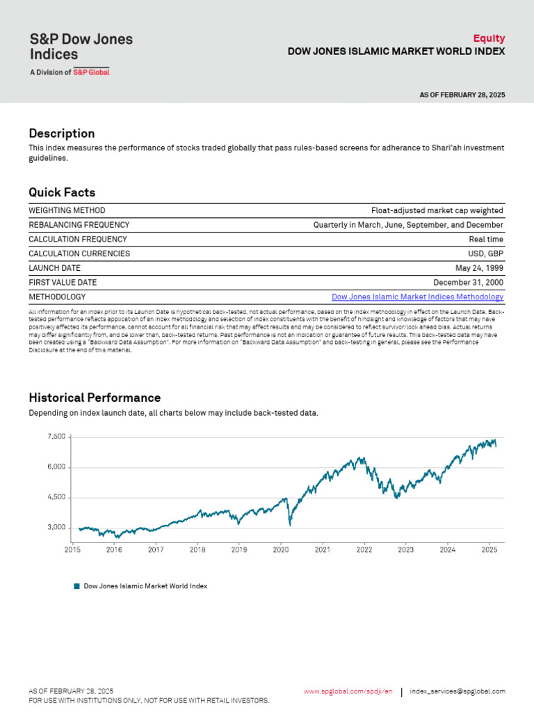 Fs Dow Jones Islamic Market World Index 2 | PDF | Stock Market Index ...