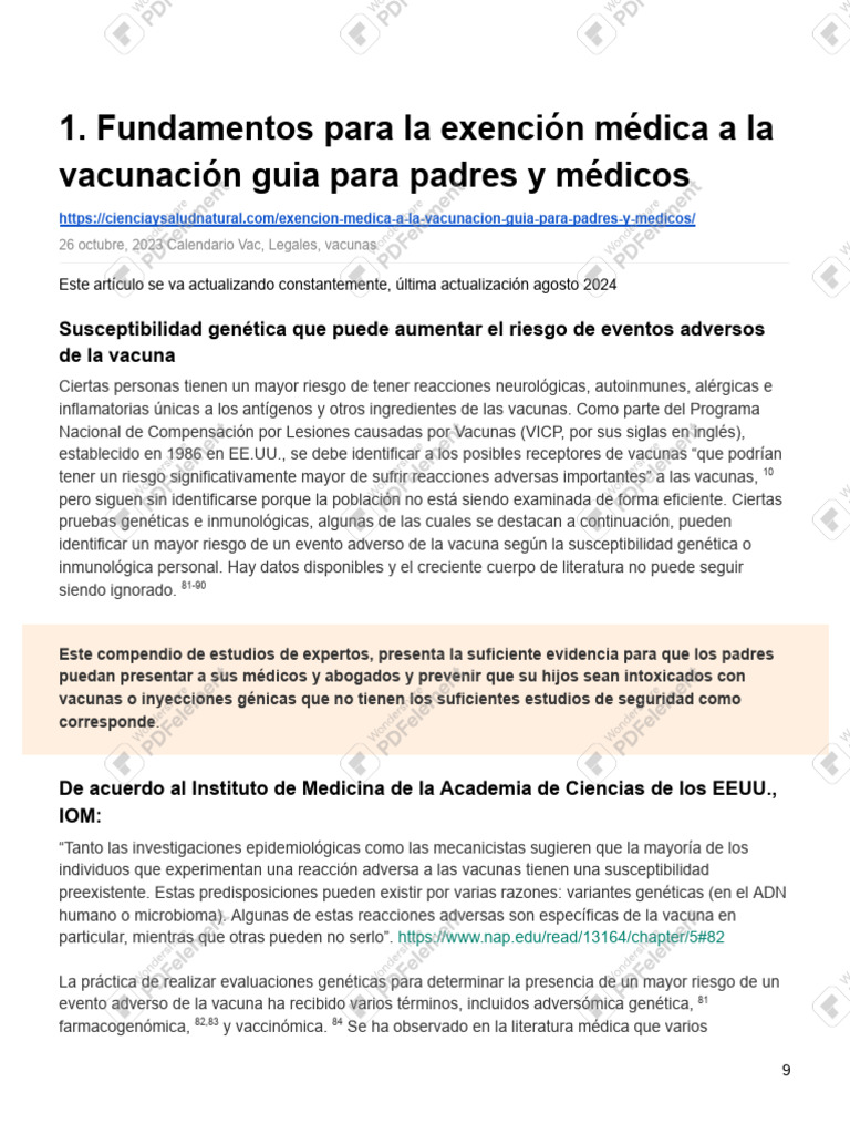 Como Eximir A Su Hijo de Vacunas - Extract - 8 | PDF | Vacunas | Vacunación