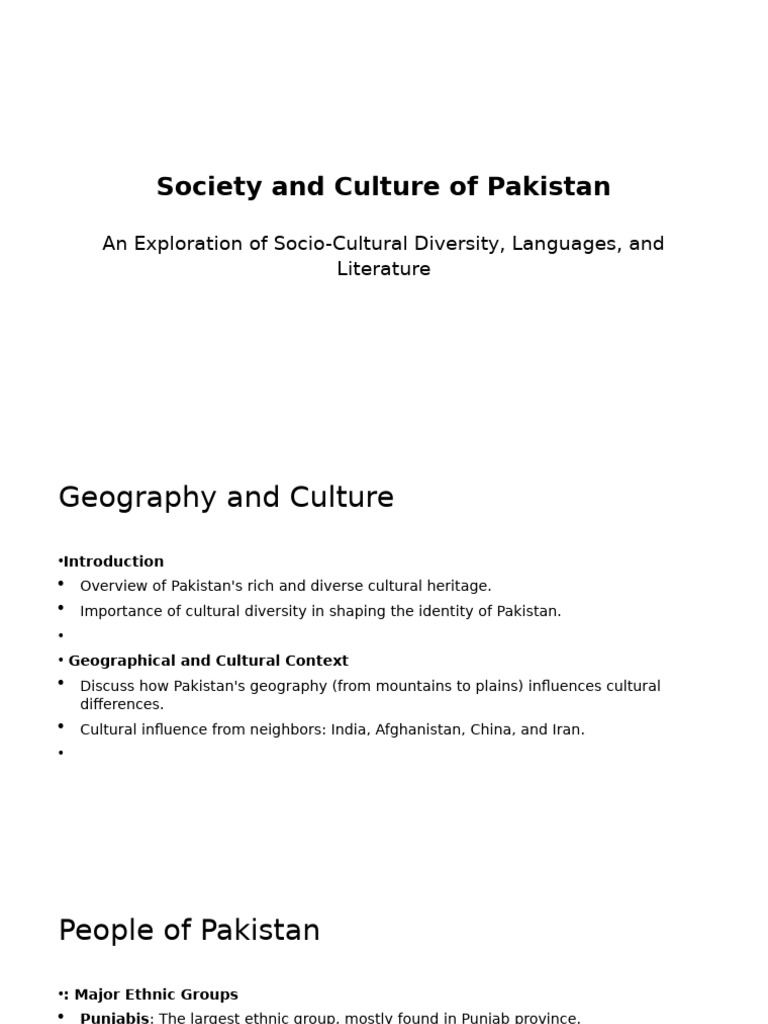 Cultural Diversity in Pakistan Overview | PDF | Pakistan | South Asia