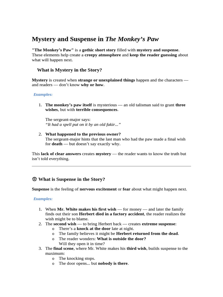 the monkeys paw suspense | PDF