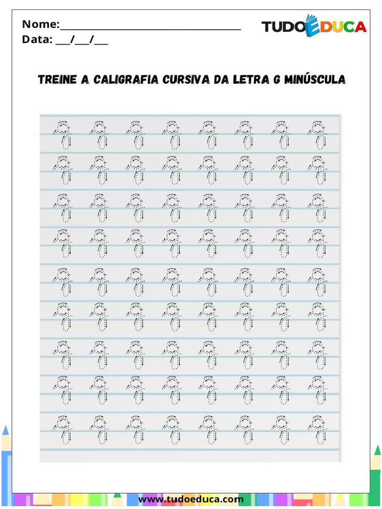 Letra G Minúscula Cursiva | PDF