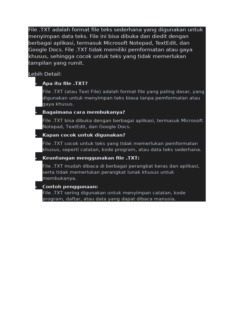Apa Itu File .TXT? | PDF