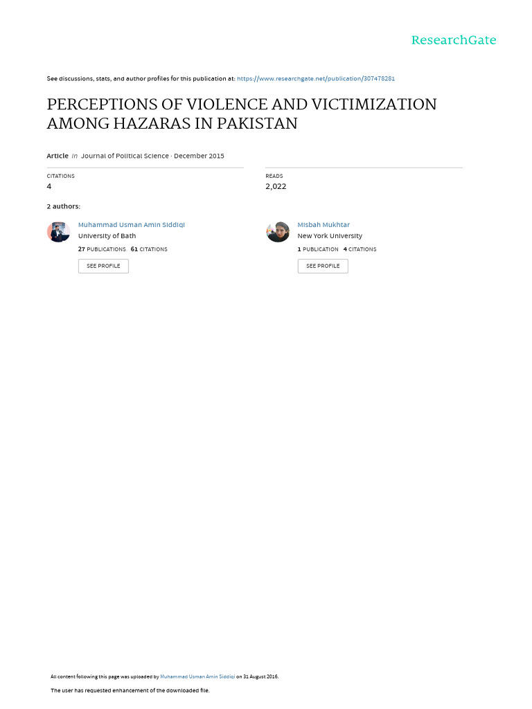 احساس قربانی شدن در هزاره ها | PDF | Hazaras | Sectarianism