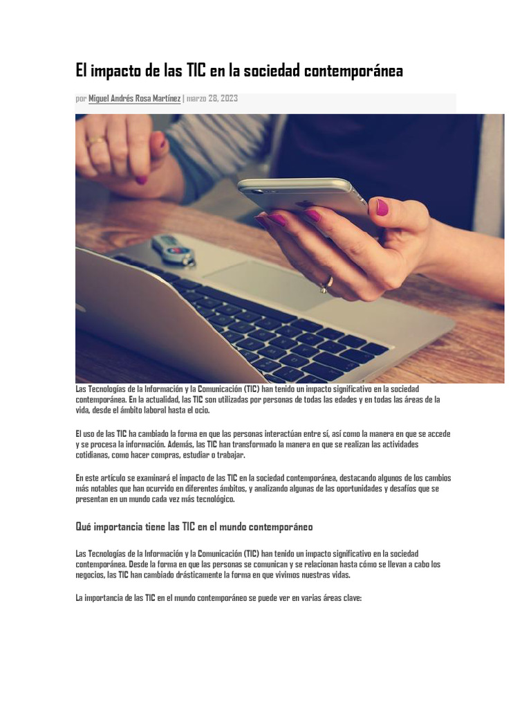 ANEXO Articulos de Lectura 1ra Clase Tic 2025 | PDF | Tecnología de información y comunicaciones ...