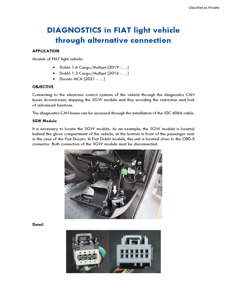 SGW Module Location for Fiat Models | PDF