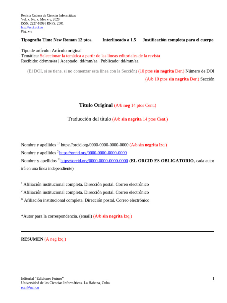 Plantilla RCCI - Ultima Ver. | PDF | Software | Publicación