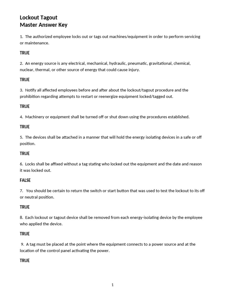 Lockout Tagout Master Key | PDF
