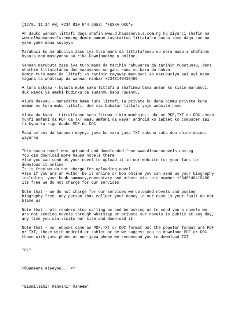 FUSKA UKU by Www.dlhausanovels.com .Ng | PDF