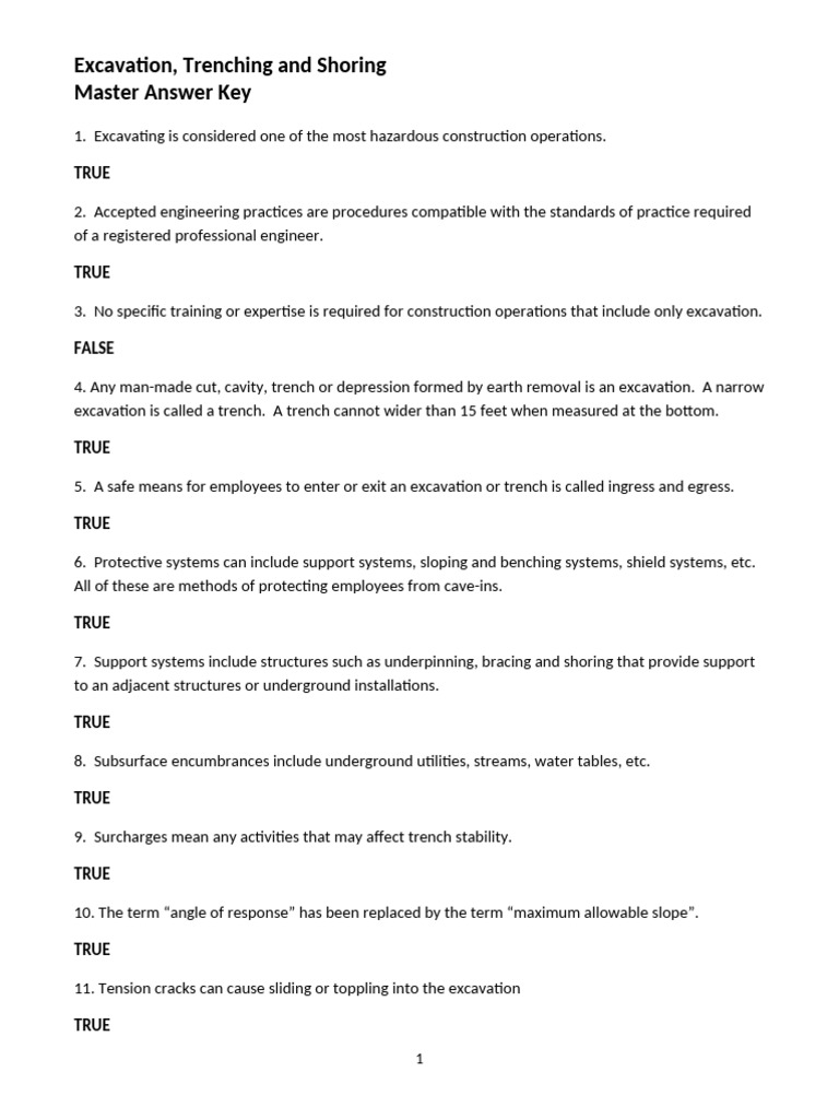 Trenching Excavation Shoring Master Key | PDF | Earth Sciences