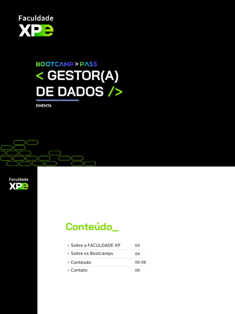 Ementa Bootcamp Pass Gestora de Dados | PDF | Dados | Inteligência empresarial