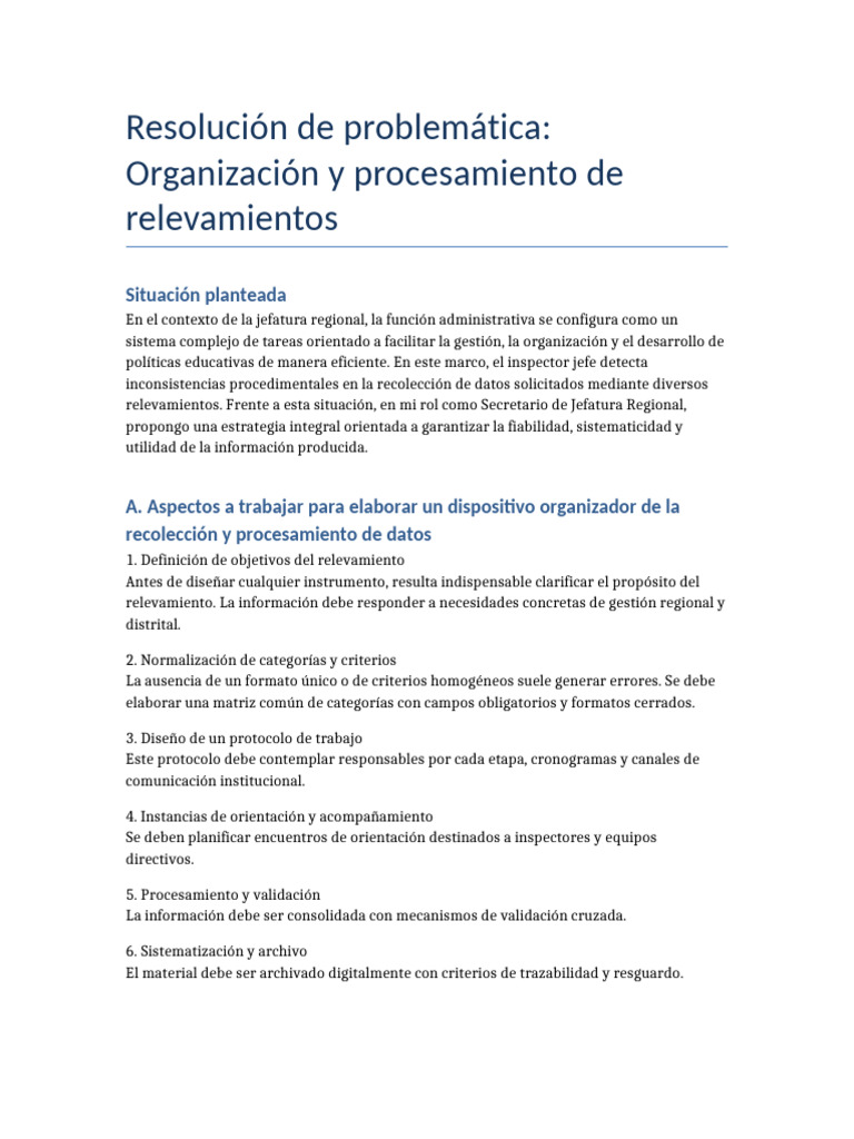 PROBLEMATICA 4 - Resolucion - Relevamientos | PDF | Información | Informática