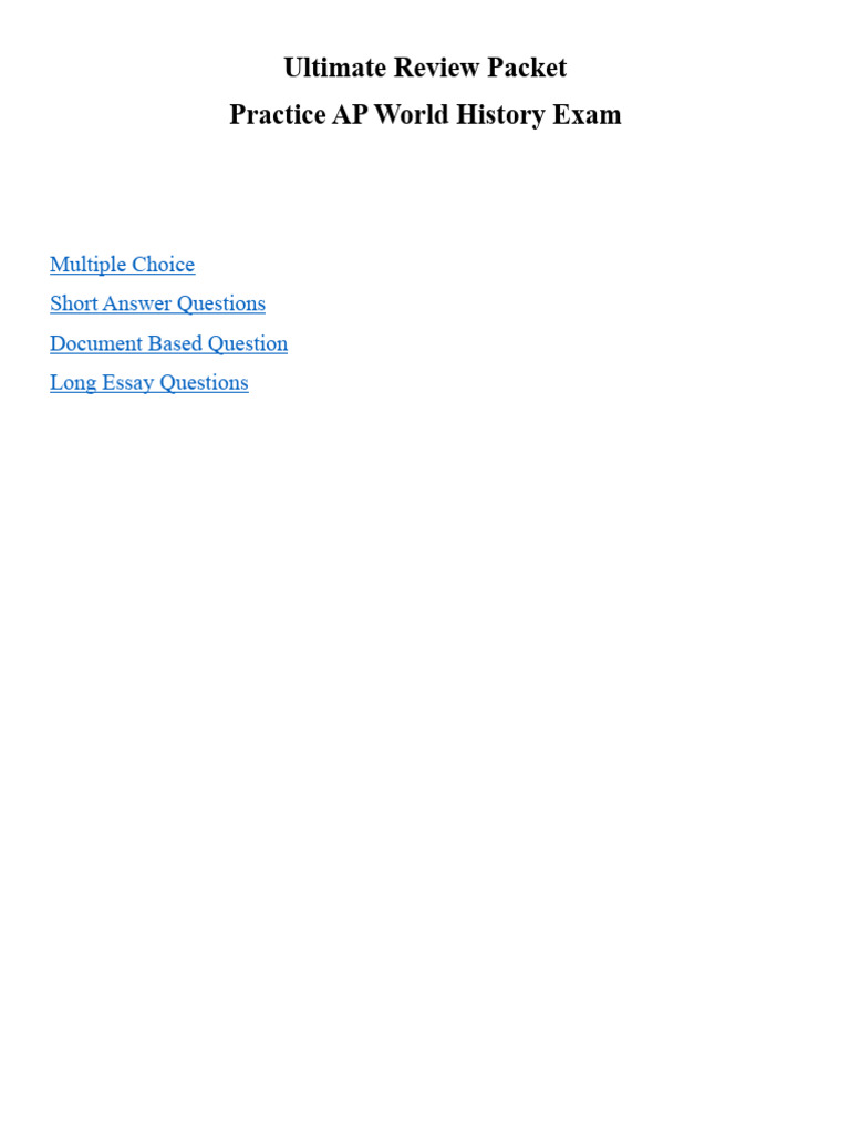 AP World History Exam Review Packet | PDF | Empire Of Japan | Sunni Islam