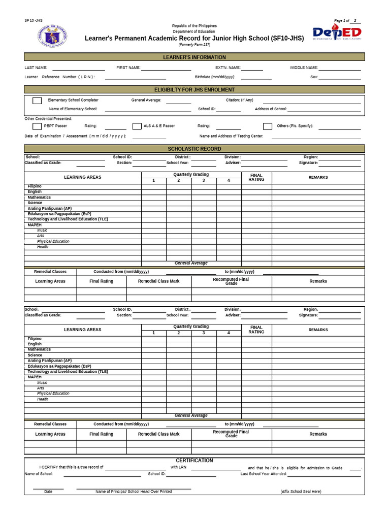 Modified Semi-Formulated SF10 v.2 | PDF | Educational Stages