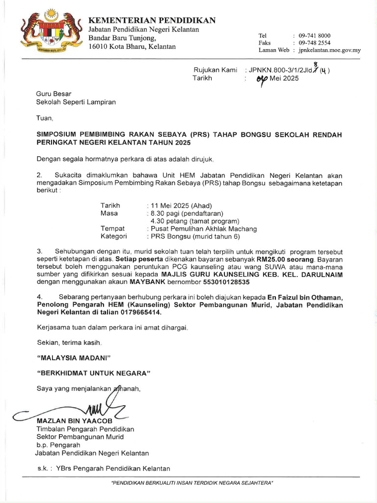 Simposium PRS Tahap Bongsu Sekolah Rendah Peringkat Negeri Kelantan ...