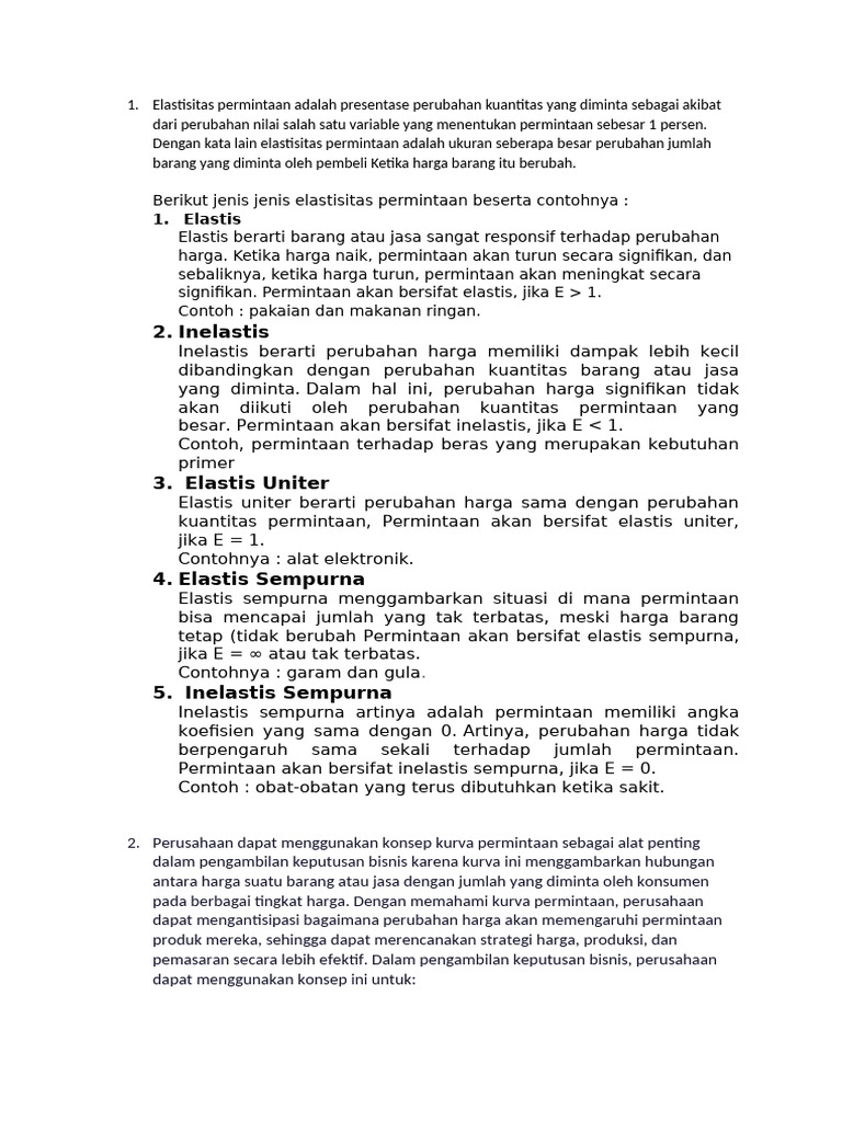 Memahami Elastisitas Permintaan | PDF