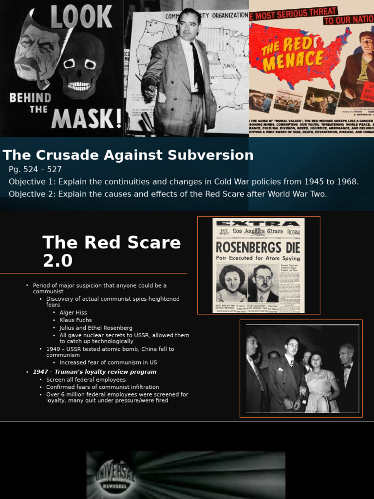 Cold War Red Scare and McCarthyism | PDF