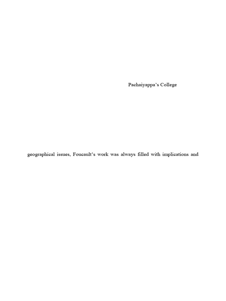 Foucault and Spatial Representation | PDF | Discourse | Space