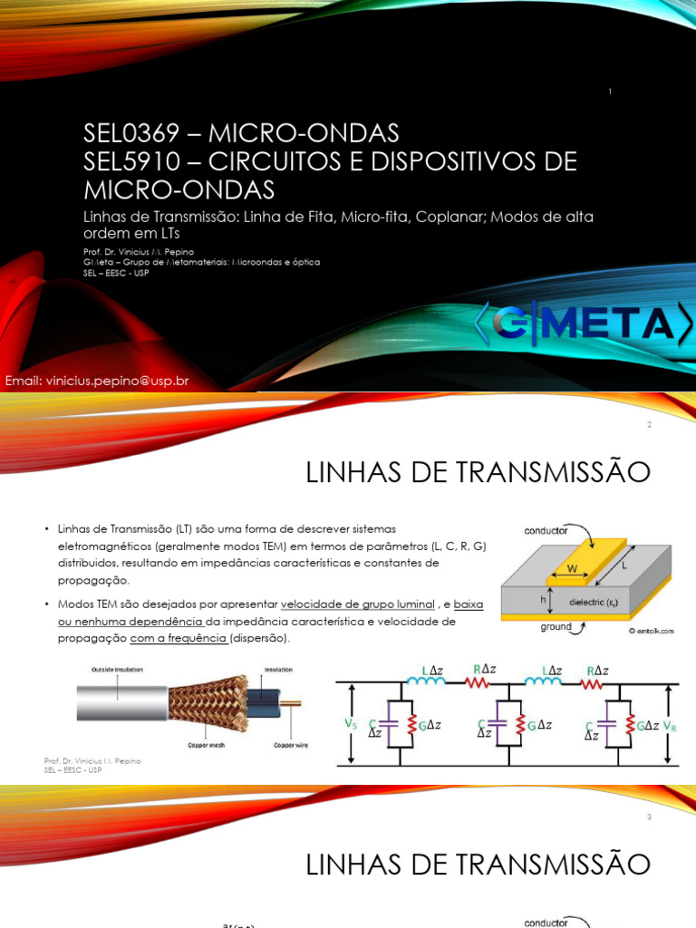 Aula 3 Linhas de Transmissao | PDF | Micro-ondas | Ondas